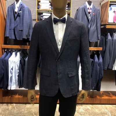 卡尔丹顿男装春秋款亚麻休闲单西西服西装KABS21241专柜3280
