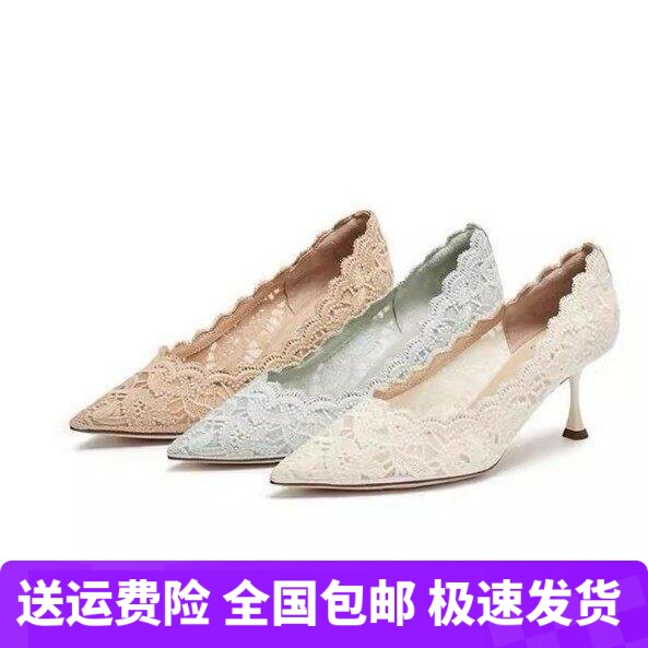 商场同款2026新款Burano蕾丝岛法式高跟鞋细跟婚鞋单鞋女ED335AQ6