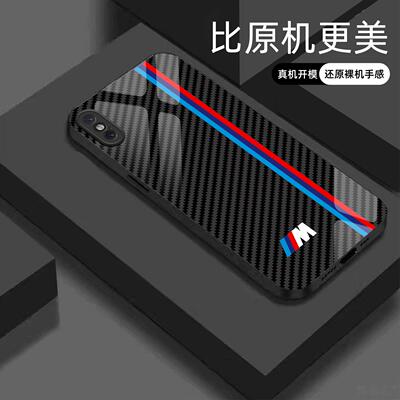 适用【苹果IPHONEX】宝马Mpower液态玻璃亮面手机壳RS电镀全包镜头冰感轻奢高档软边抗摔耐脏保护套
