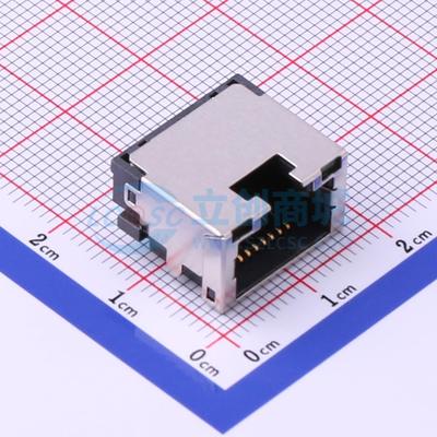 以太网连接器 RC02434 RJ45插座 沉板 有屏蔽 原装