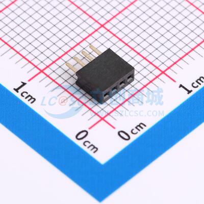 排母 X1311FV-04-C43D24 插件,P=1.27mm 1x4P 方孔 电子元器件