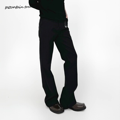 mountain tree高街vibe开叉微喇叭西裤男垂坠感高级感堆积拖地裤