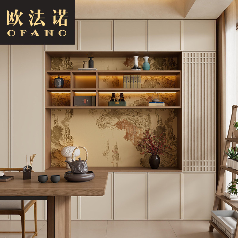全屋定制中古实木书柜书房全屋空间整装书柜平开门定制工厂定做