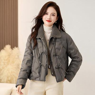 女式羽绒YX86200-时冬季新款女装设计感翻领尚保暖鸭绒白外服套