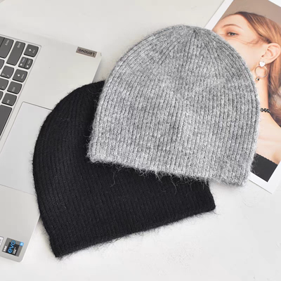 2025新款秋冬韩版ins风街拍针织帽单色毛线帽圆顶羊毛护耳冷帽