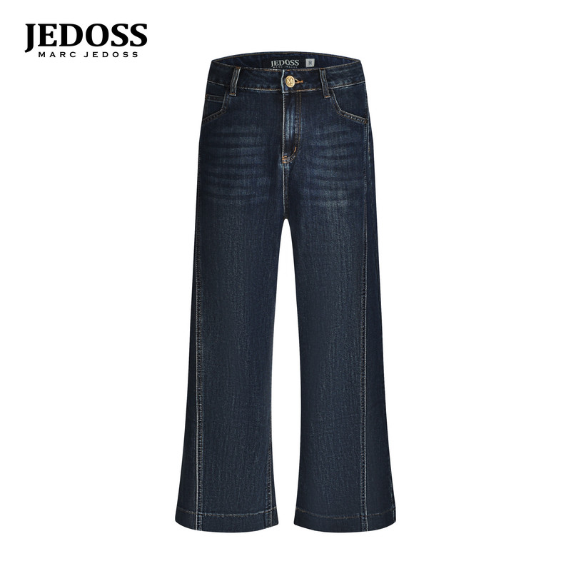 JEDOSS/爵迪斯女装秋冬专柜新款简约基础款阔腿牛仔裤QM159