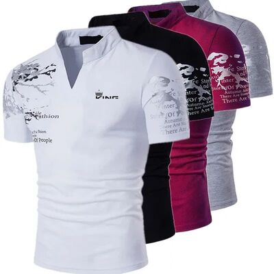 Men's Polo Shirt Golf Shirt Graphic Prints V Neck Outdoor St