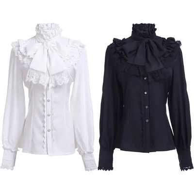 Women's Vintage Ruffle Collar Shirt 2026 Spring New Arrival