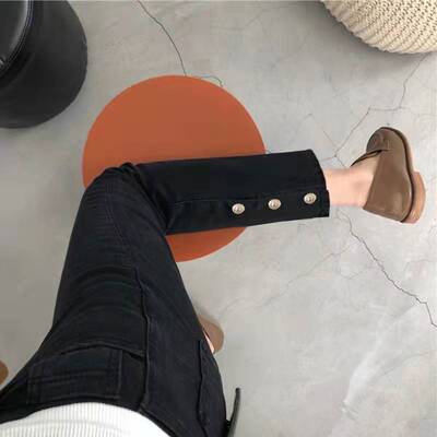 孕妇裤子夏季新款外穿铆钉九分直筒裤时尚显瘦小个子托腹裤8226