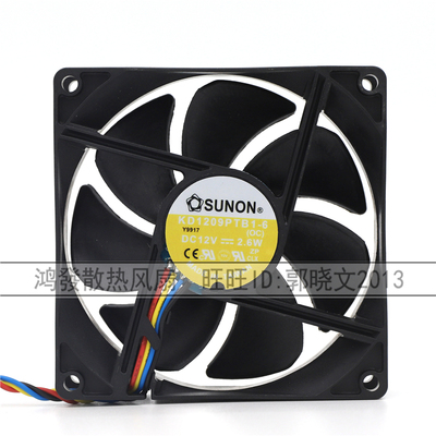 原装SUNON建准KD1209PTB1-6 12V 2.8W 9CM 9025 2线滚珠风扇