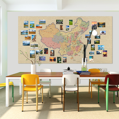 毛毡板中国地图旅行墙贴