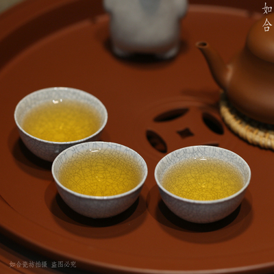 陶瓷复古做旧功夫茶杯开片蛋壳杯