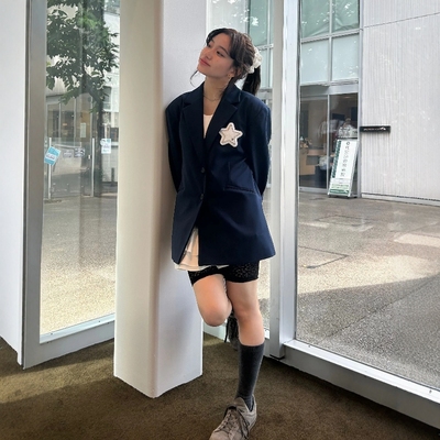 Bibiy小众设计星星西装夹克外套
