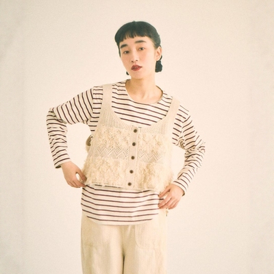 tumugu安哥拉羊毛流苏两穿胸衣