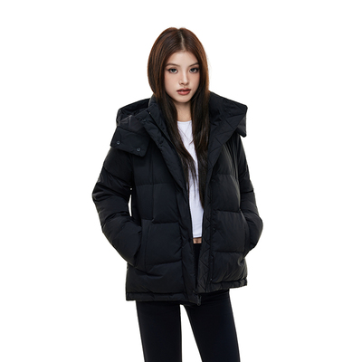 SDDANEROG 冬季加厚连帽可拆卸保暖羽绒服直筒微修身百搭外套