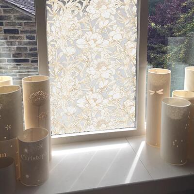 Funlife法式艺术描金花卉静电贴