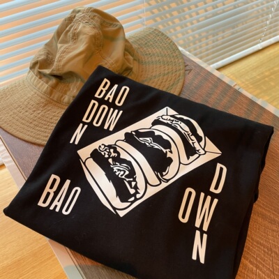 短袖美式休闲男女款我爱汉堡