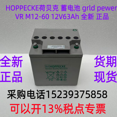 HOPPECKE荷贝克 蓄电池 grld pewer VR M12-60 12V63Ah 全新 正品