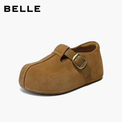 【38爆品日】百丽花生吐司全包半包勃肯鞋女厚底增高可外穿拖鞋子