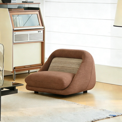 欧式轻奢海绵单人布艺沙发椅