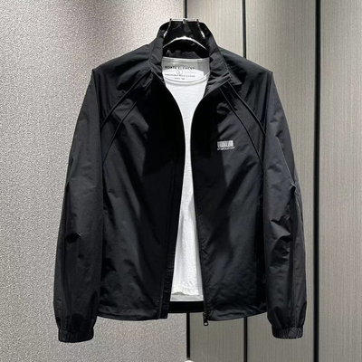 新款冲锋衣外套立领夹克男2025春季休闲夹克潮流百搭拉链口袋男装