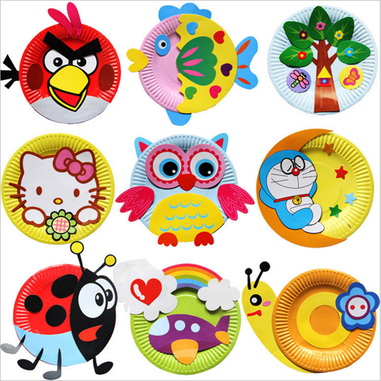 Buy Cartoon paper disc painting kindergarten DIY handmade material pack ...