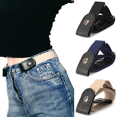 No Buckle Stretch Elastic Waist Belt for Women/Men,Buckle-F