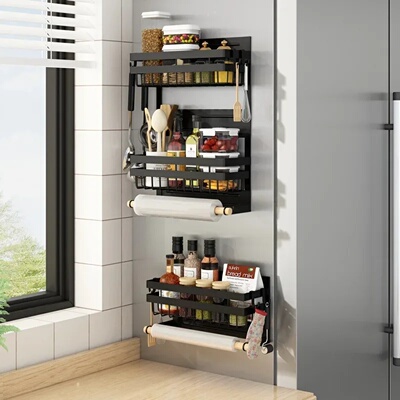 Magnetic Fridge Shelf Kitchen Paper Tube Cling Film Storage