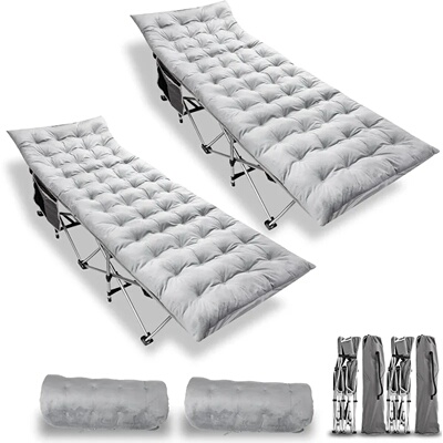 Camping Cot and Mattress Folding Outdoor Travel Bed 2 Pack