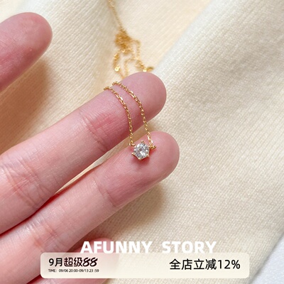 锆石S925银鼻屎钻项链
