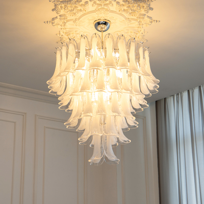 法式Murano手工玻璃南洋中古挑空客厅美式吊灯穆拉诺别墅楼梯吊灯