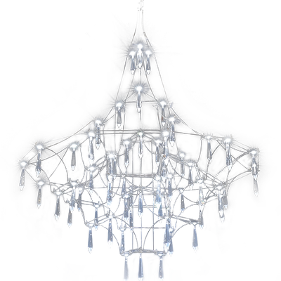 千越复式楼餐厅水晶吊灯设计感