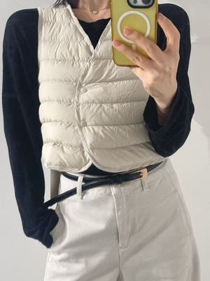 2025东大门冬季新款刚需要 小暖炉系列V领精致羽绒内搭内胆背心