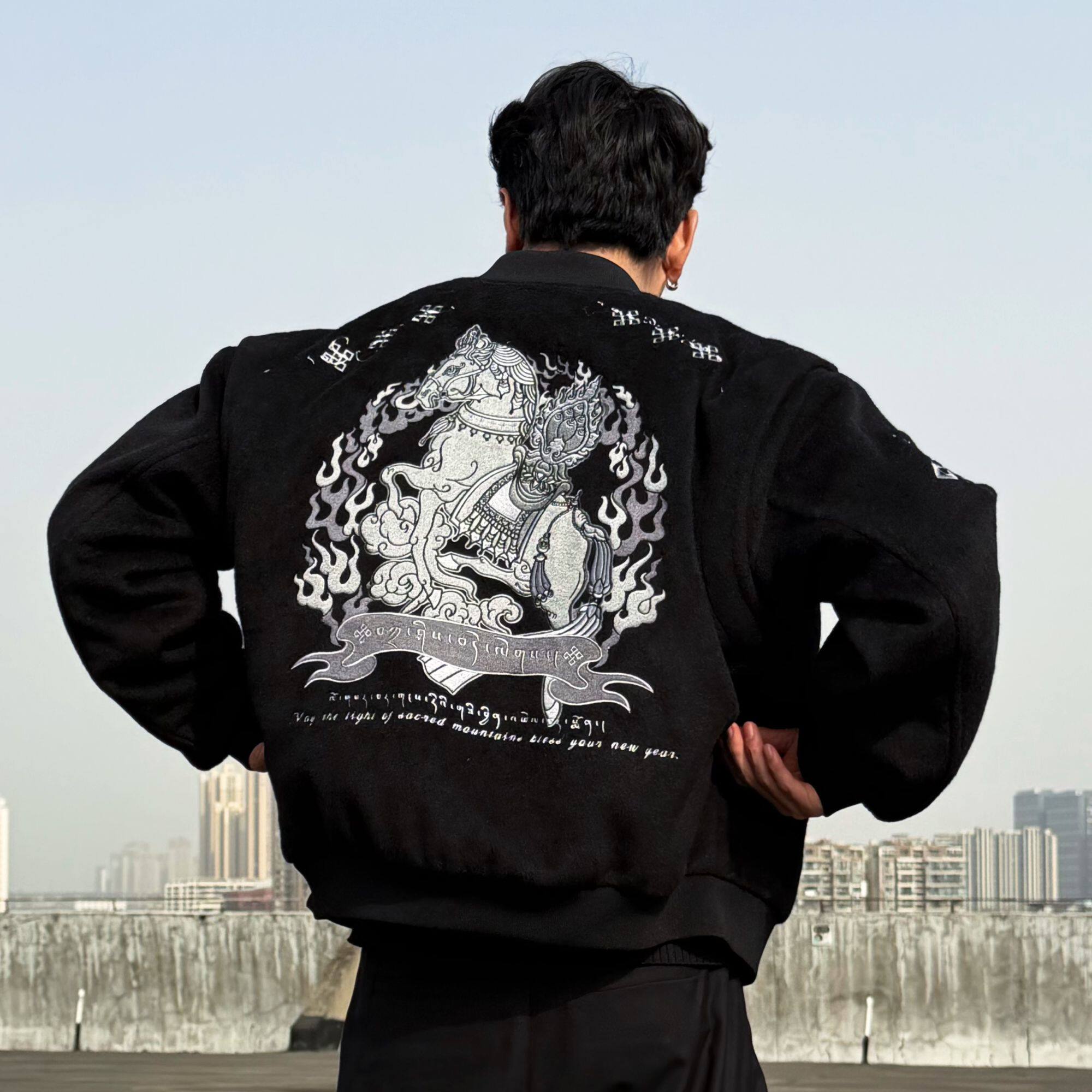 CHAWA LANDRO马年限定春薄款季立体刺绣美式休闲潮牌棒球服夹克