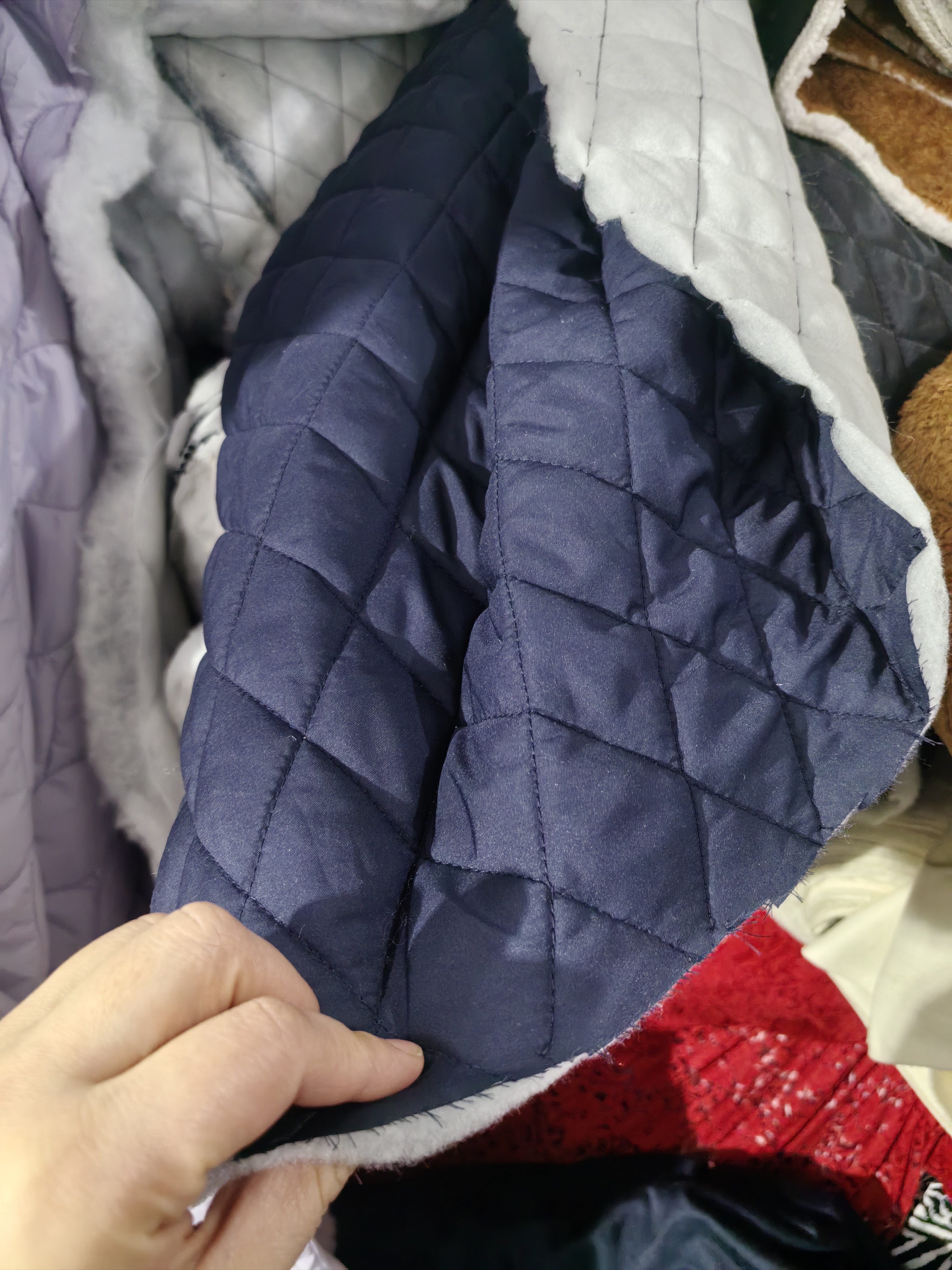 针织绗棉夹棉冬季双面复合保暖压缩内衬棉布料棉面料绗棉服装里布