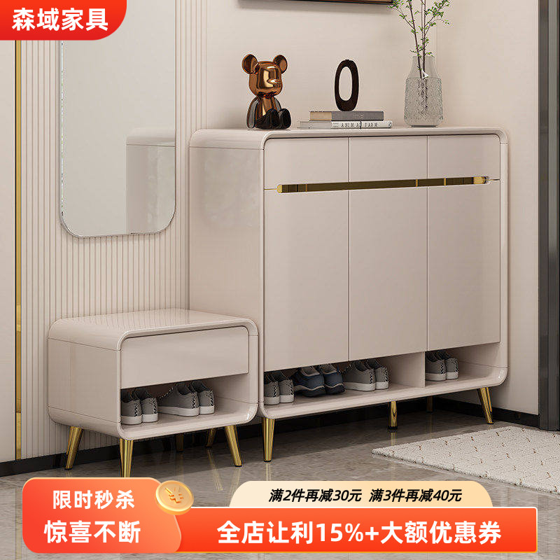 轻奢入户鞋柜家用门口现代简约隔断柜新款2024爆款客厅收纳玄关柜