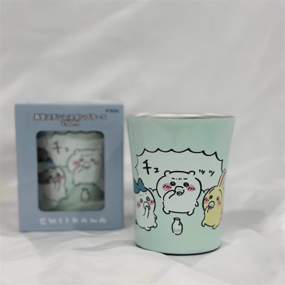 日本chiikawa新款不锈钢保热保冷水杯啤酒杯吉伊卡哇马克杯家用