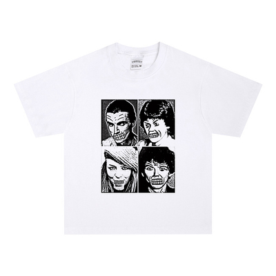 纯棉水洗做旧短袖T恤男女情侣款