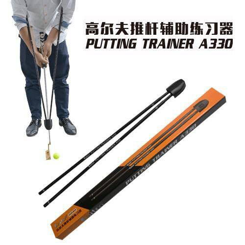 推杆助手辅助练习器高尔夫动作矫正器可伸缩热身推出正旋球练习器
