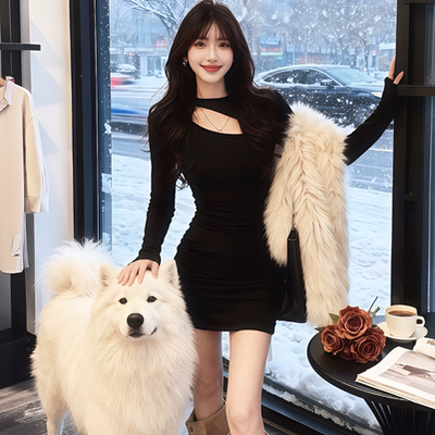 冬季新款纯欲辣妹修身包臀短裙