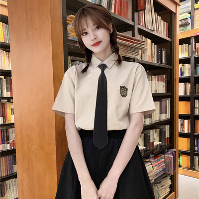 中学生jk短袖男夏季学院毕业班服校服套装裙制服女蓝色风衬衫泰国