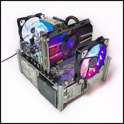 台式matx电脑机箱透明亚克力玻璃