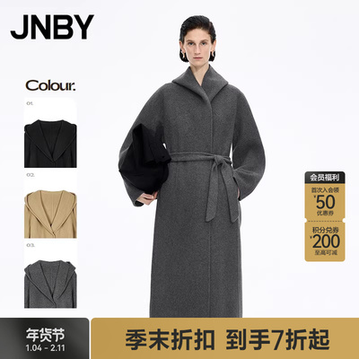 【商场同款】JNBY/江南布衣25冬新品呢大衣宽松长袖外套5PA811870
