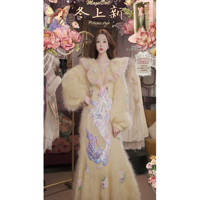 0104直播156洛可可至臻·美人鱼花园·幼毛羊毛连衣裙吊带3件套