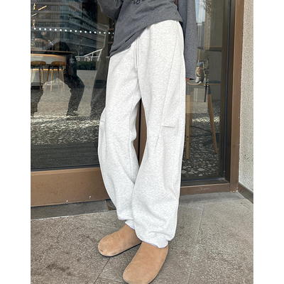 弯弯镰刀裤绑带松紧腰香蕉哈伦裤