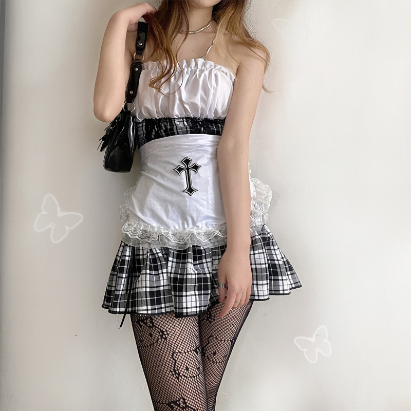 COS二次元女佣可爱女仆装JK新款Lolita套装Y2K性感女仆风格三件套