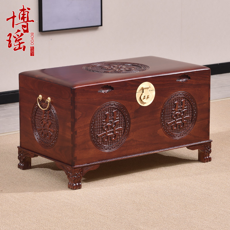 香樟木箱子樟木箱婚嫁箱陪嫁全樟木字画箱木箱储物箱实木衣箱带脚