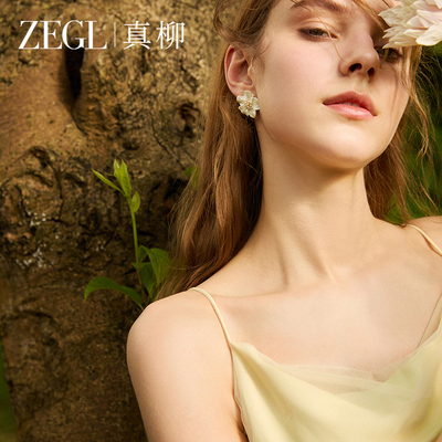 珍珠花朵耳环夏季耳饰