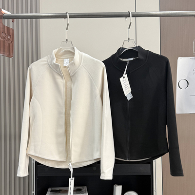 LU系！秋冬显瘦立领小蛮腰发热双面绒户外防风轻便保暖开衫外套女