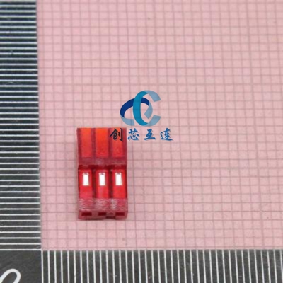 TE泰科连接器 3-640440-3 3PIN 2.54mm间距 红色 刺破式端子